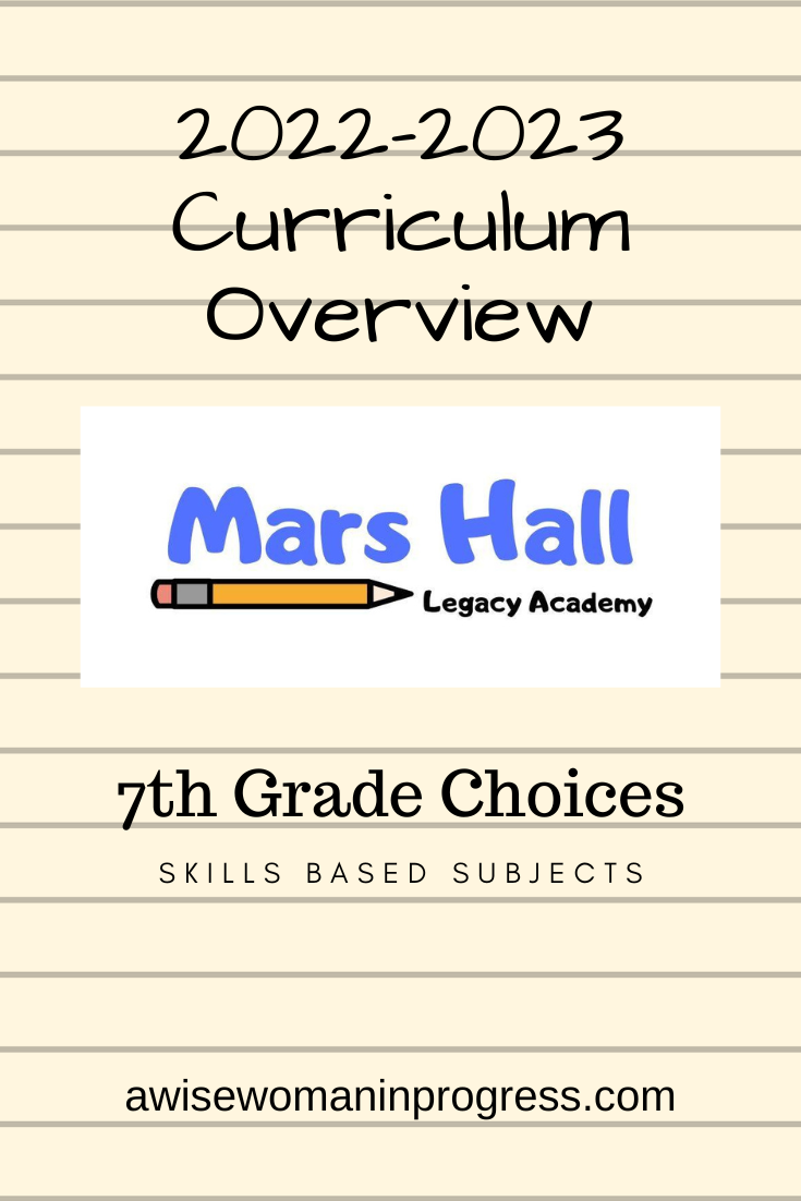 2022-2023 Curriculum Overview: 7th Grade Choices – A Wise Woman in Progress